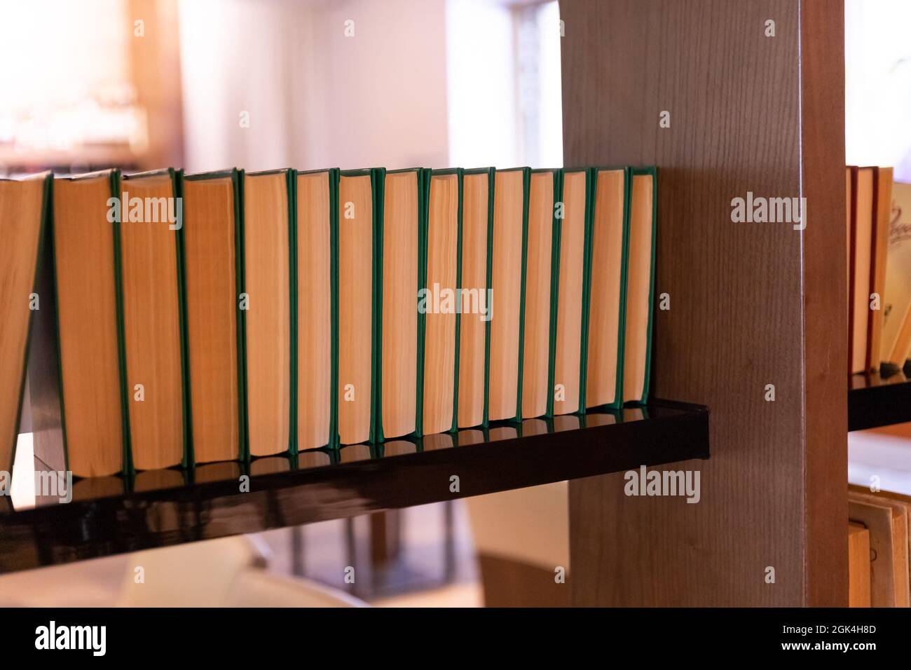 Old vintage books standing in a row Stock Photo - Alamy