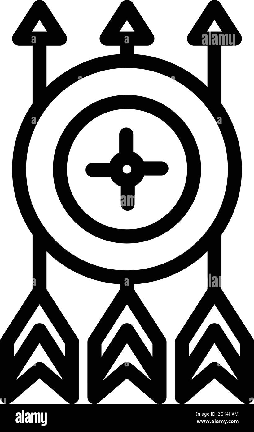 Aim arrow icon outline vector. Target dart. Hit goal Stock Vector Image ...
