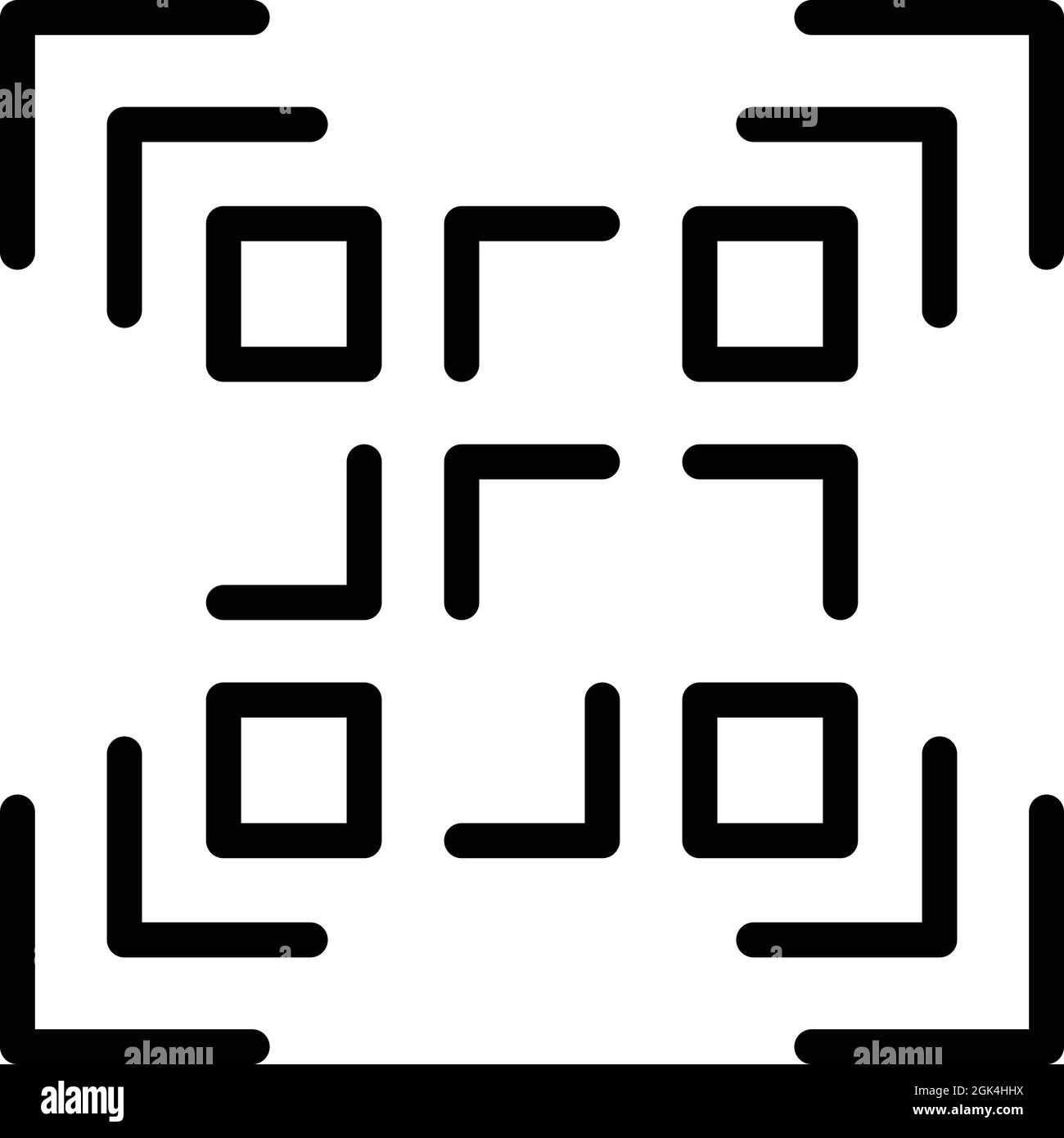 Reader code frame icon outline vector. Scan barcode. Scanner qrcode ...