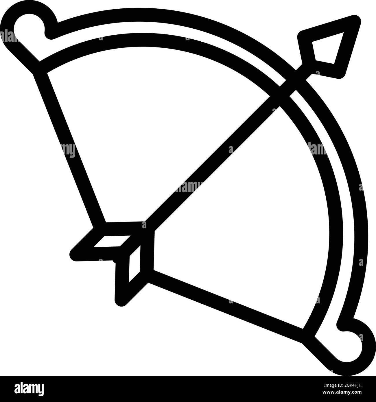 Weapon bow icon outline vector. Archery arrow. Acher longbow Stock ...
