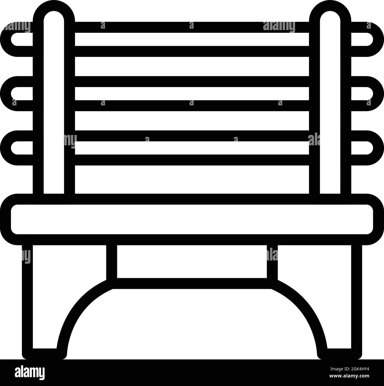 Classic park bench icon outline vector. Wood garden. Street outdoor ...