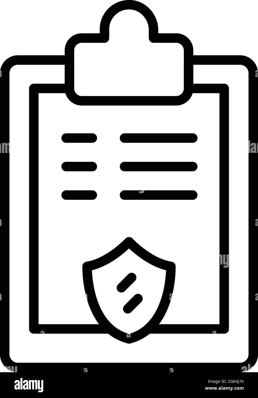 Secured file icon outline vector. Document lock. Data secure Stock ...