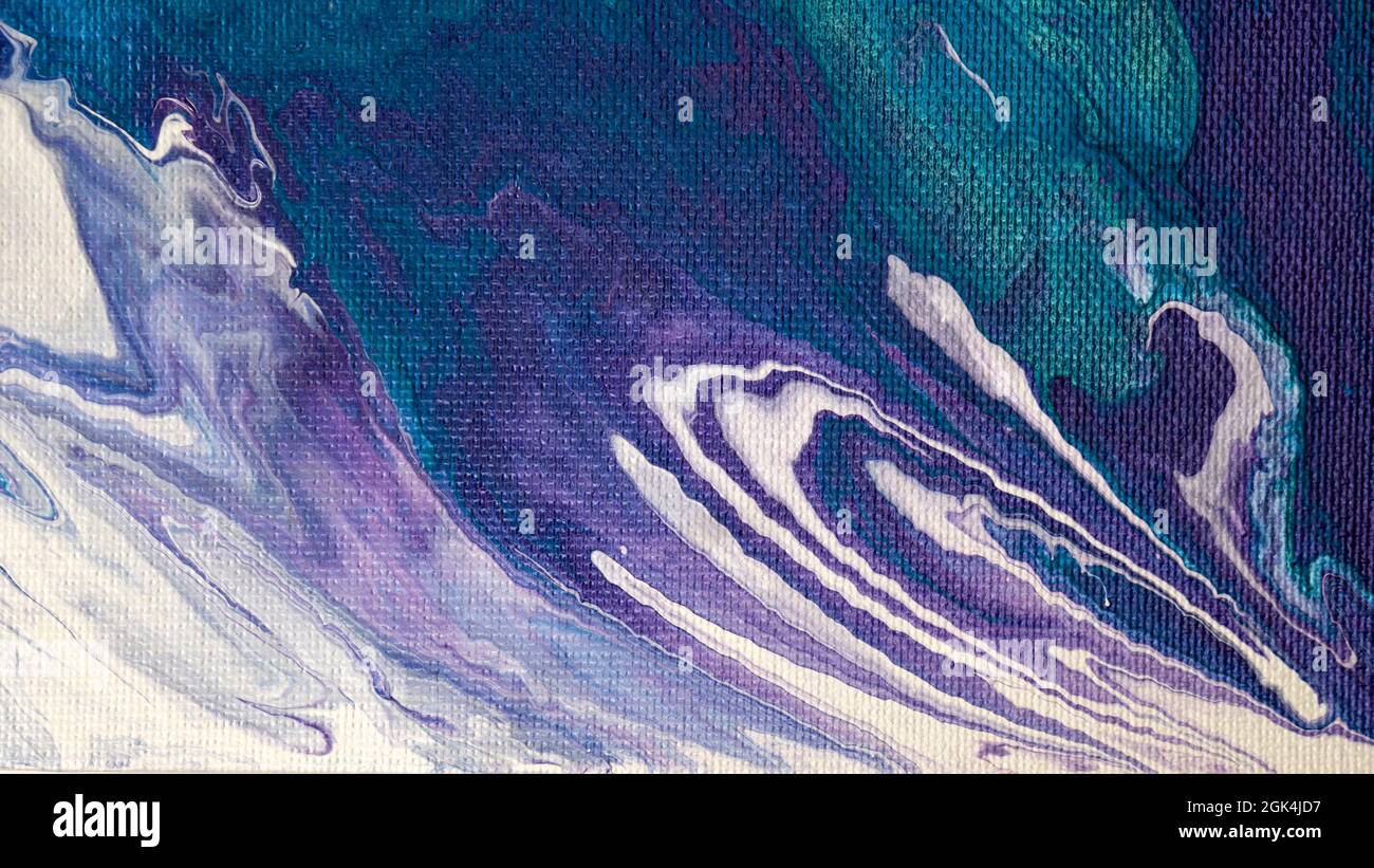 Abstract Fluid Art Painting Background. Acrylic Pour. Modern ...