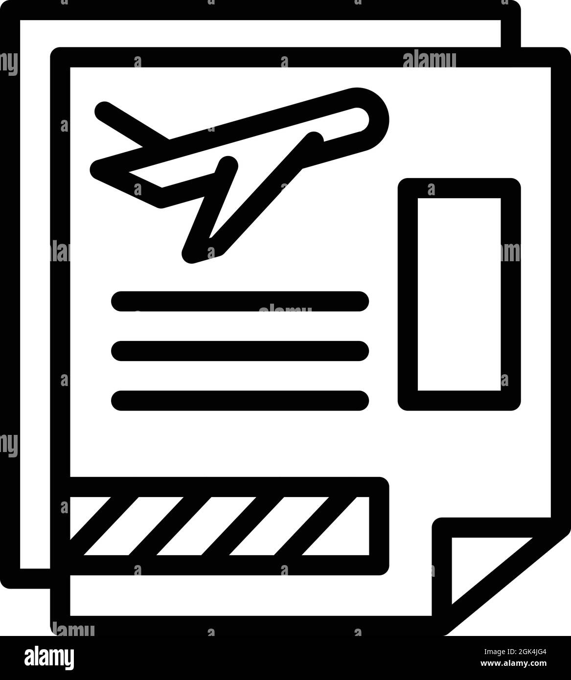 Plane boarding paper icon outline vector. Ticket pass. Airplane flight ...