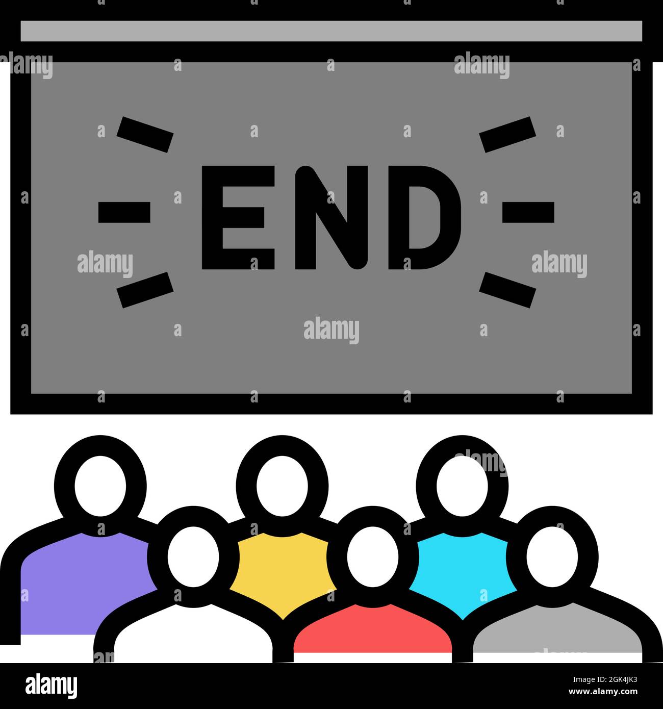 movie end in cinema color icon vector illustration Stock Vector Image ...