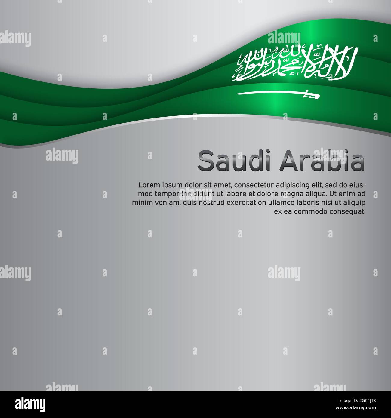 Abstract waving saudi arabia flag. Creative metal background for the ...