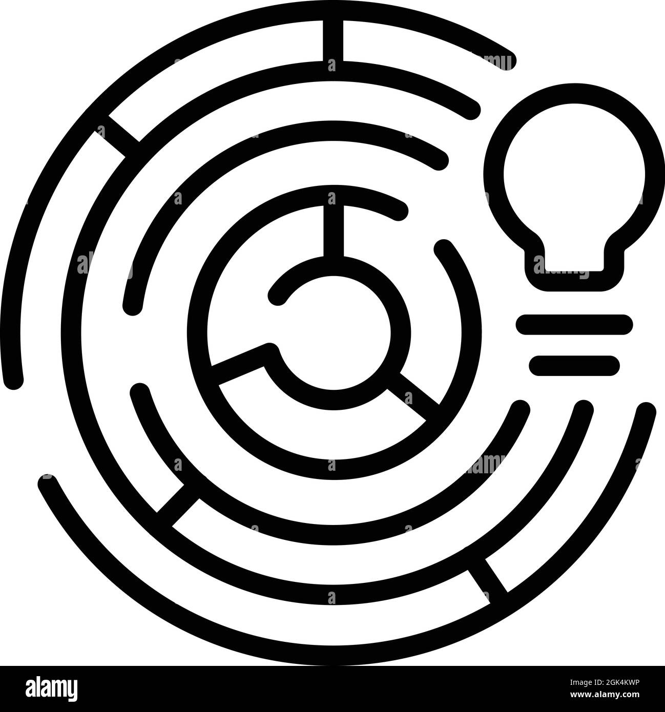 Idea concentration icon outline vector. Creative mind. Head focus Stock ...