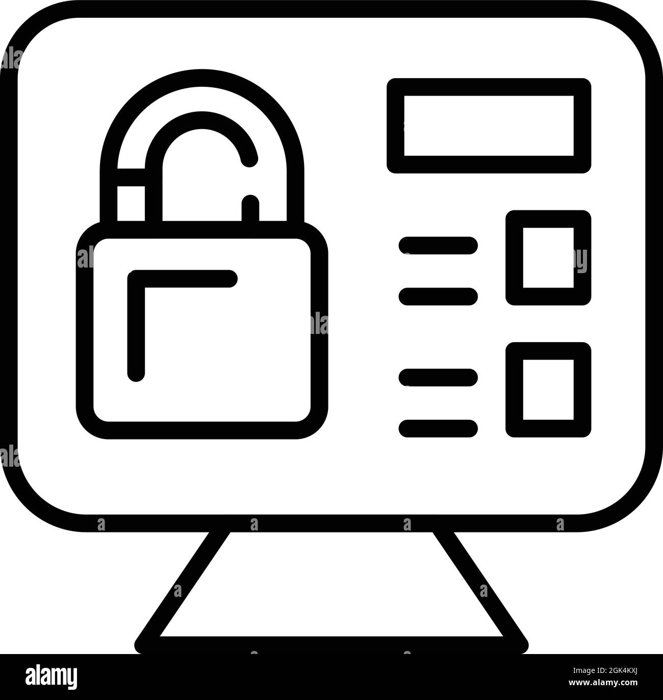 Digital privacy icon outline vector. Safety lock. Secure internet Stock ...