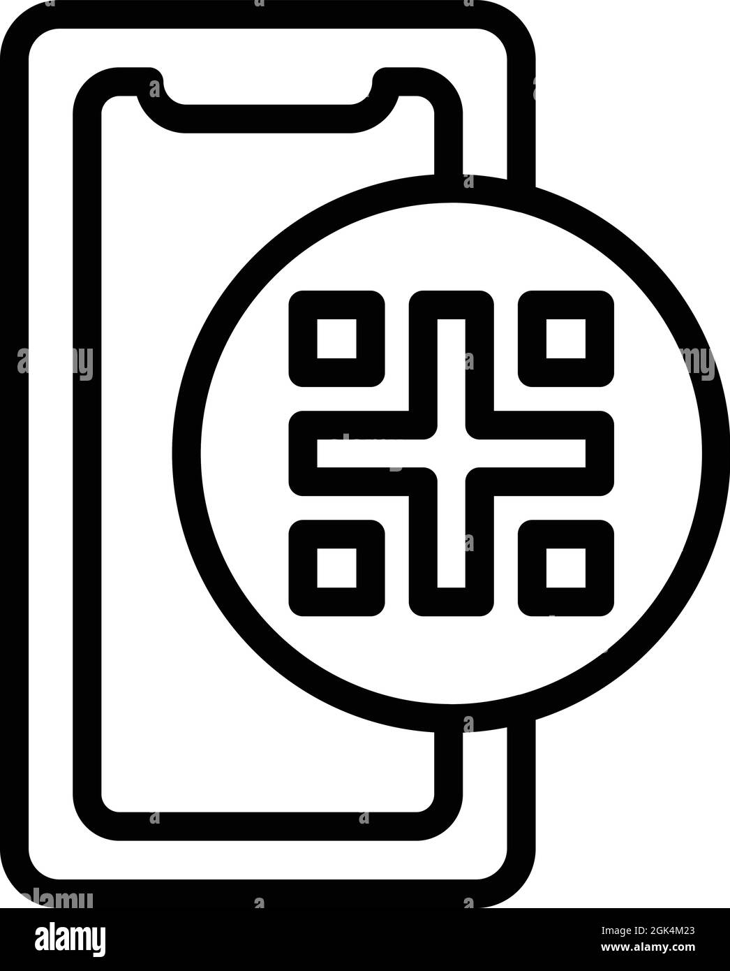 Phone scanner icon outline vector. Qr code. Mobile scan Stock Vector ...