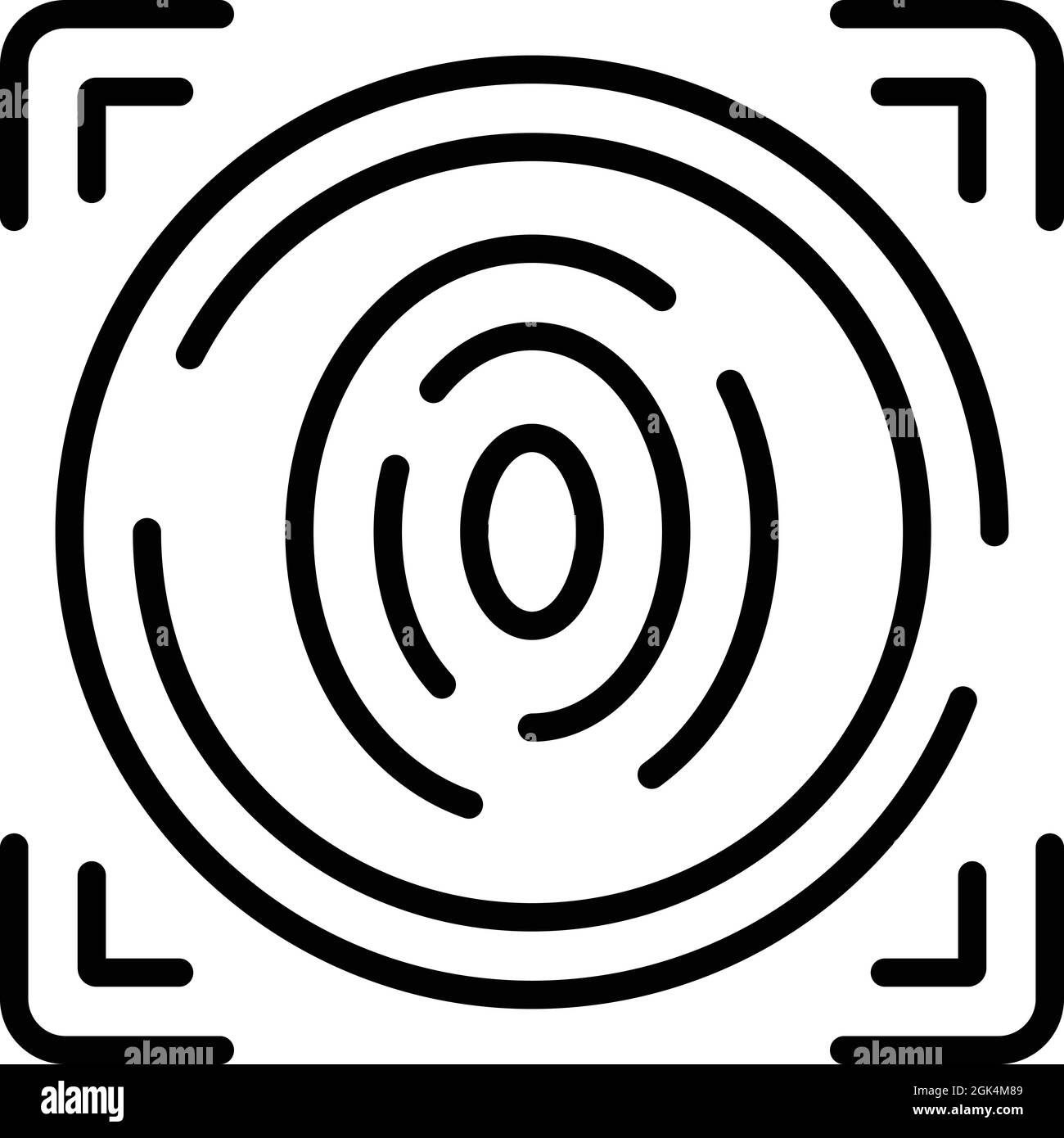 Privacy fingerprint icon outline vector. Thumbprint lock. Print access ...