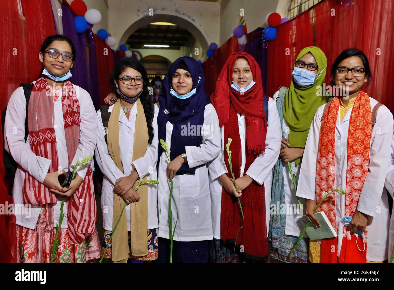 Dhaka, Bangladesh - September 13, 2021: Students on campus after the ...