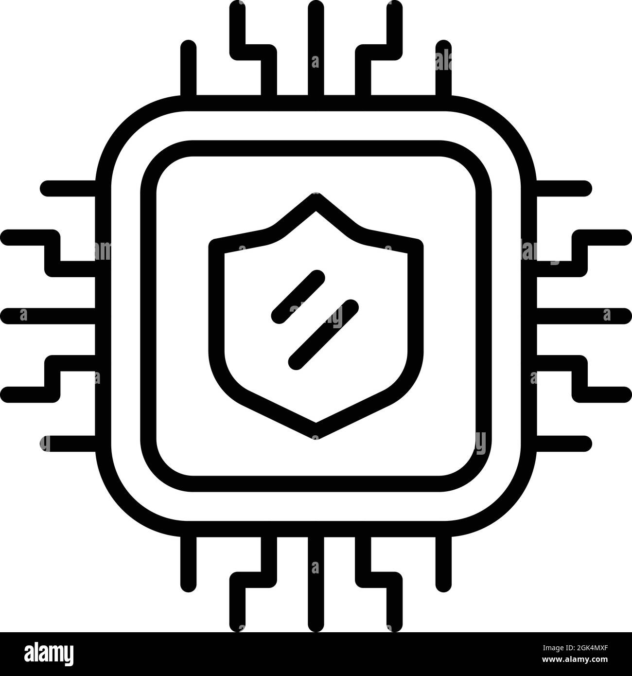 Digital shield icon outline vector. Protect cyber. Safety data Stock ...