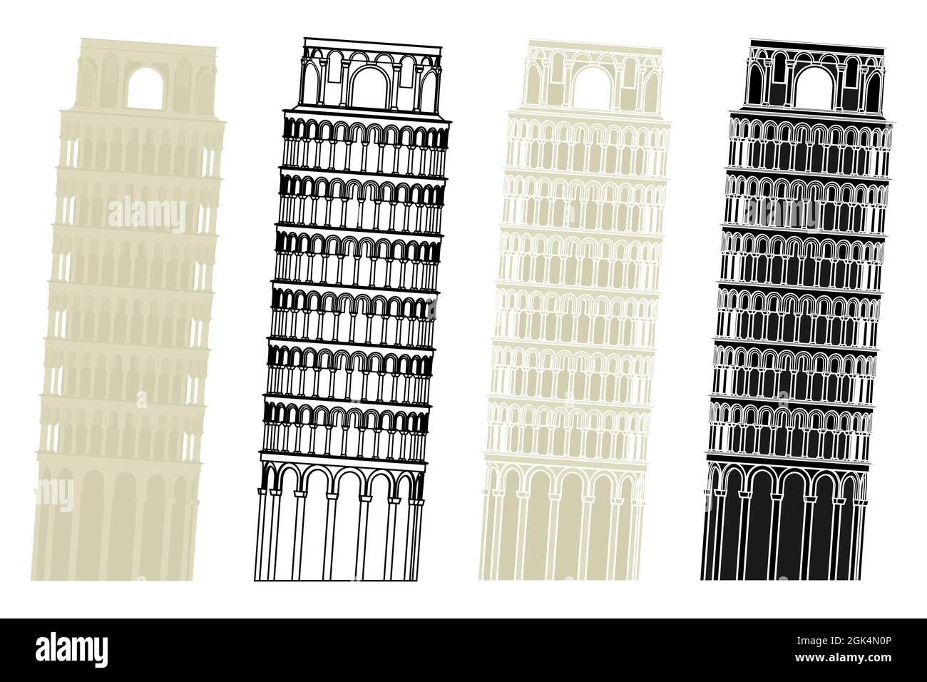 Leaning Tower of Pisa, Italy Stock Vector Image & Art - Alamy