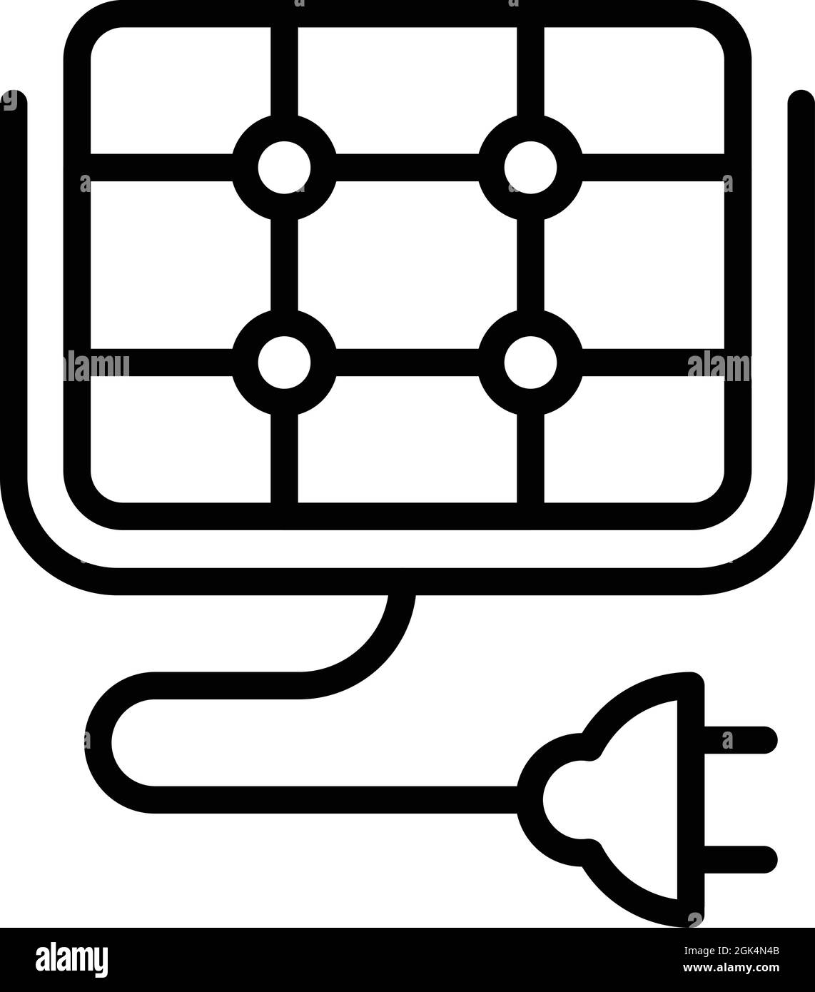 Solar panel plug icon outline vector. House energy. Sun power Stock ...