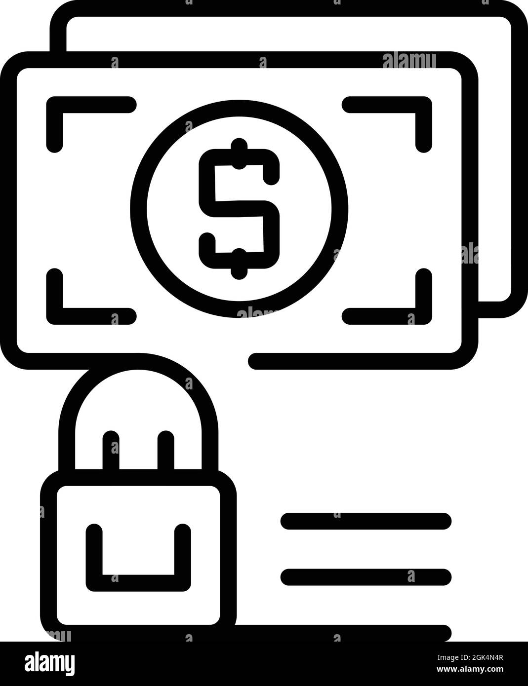 Secured money icon outline vector. Cash payment. Safe bank Stock Vector ...