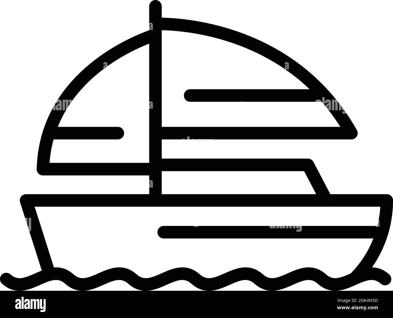 Travel boat icon outline vector. Ship cruise. Sea yacht Stock Vector ...