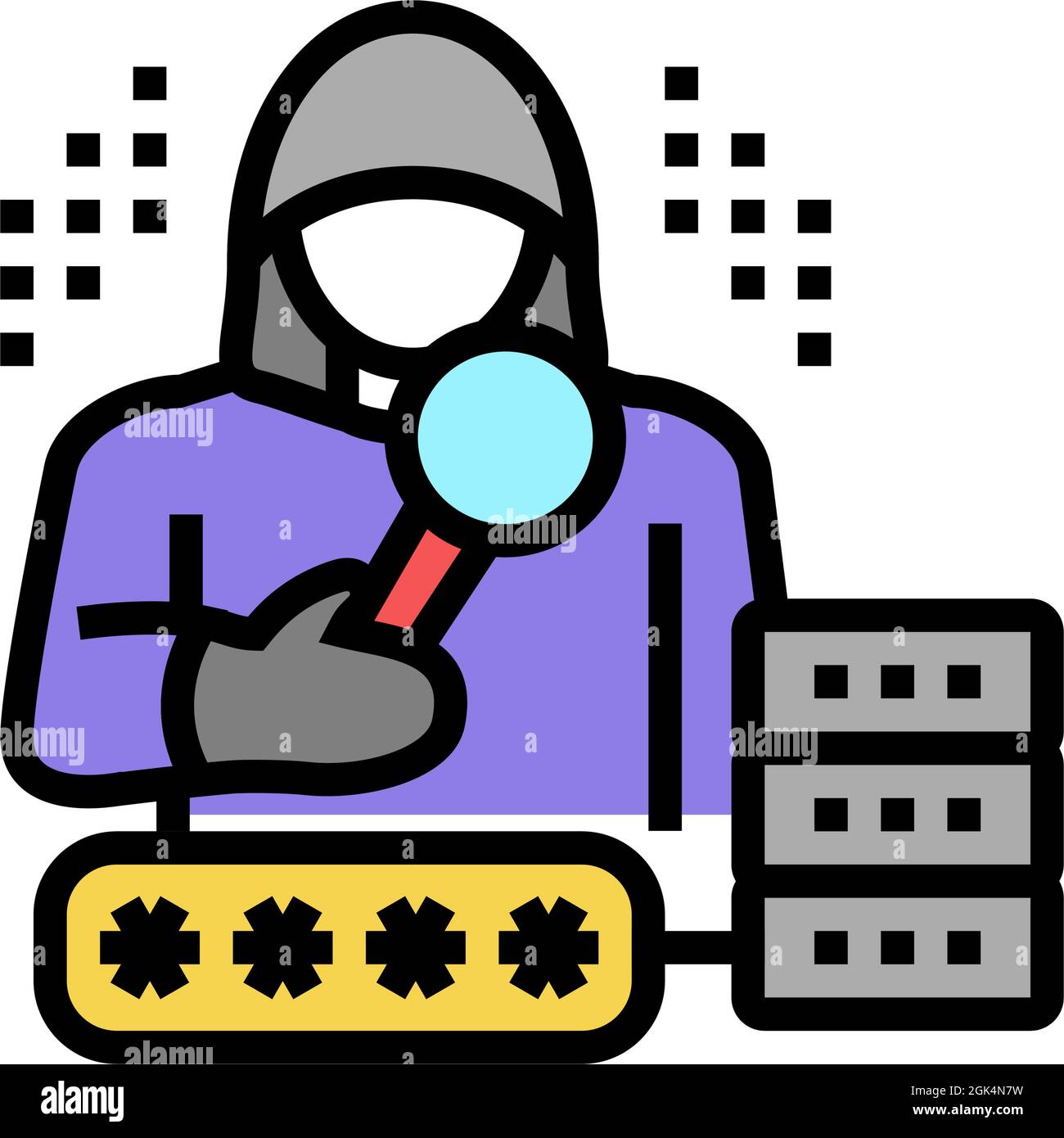 hacker digital thief color icon vector illustration Stock Vector Image ...