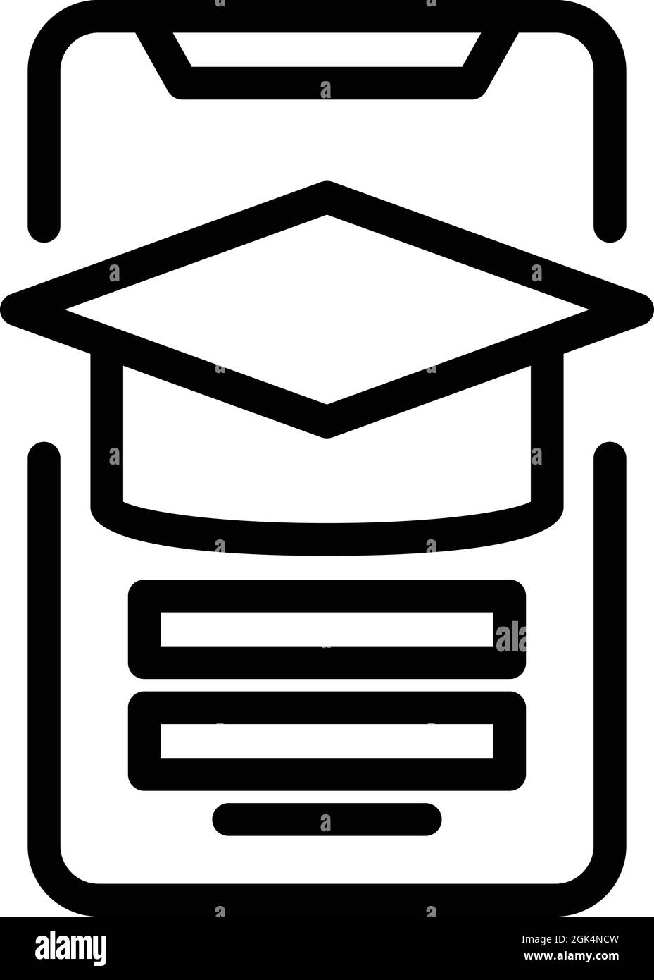 Degree course icon outline vector. Online education. Digital book Stock ...