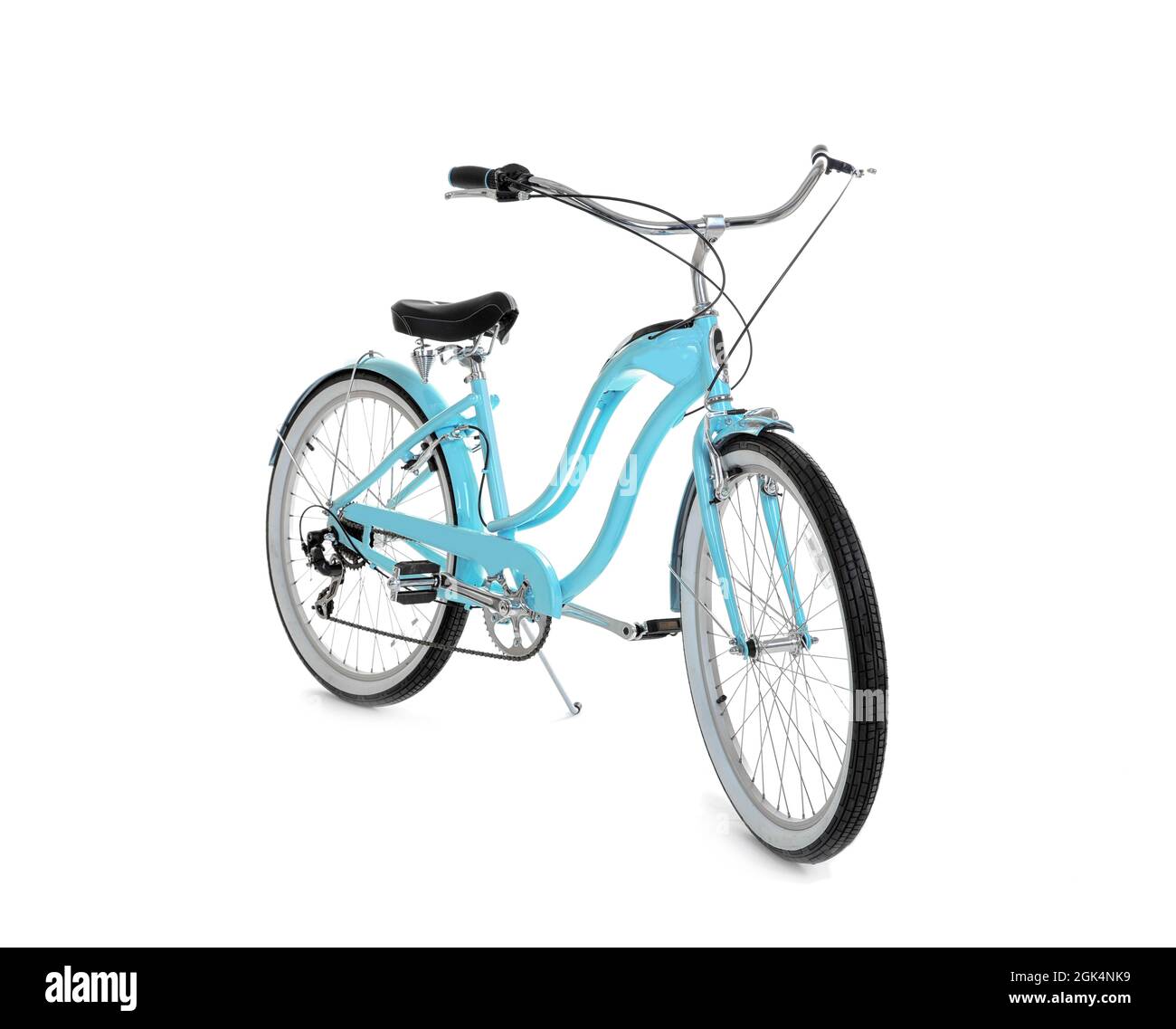 Modern two-wheeled bicycle on white background Stock Photo - Alamy