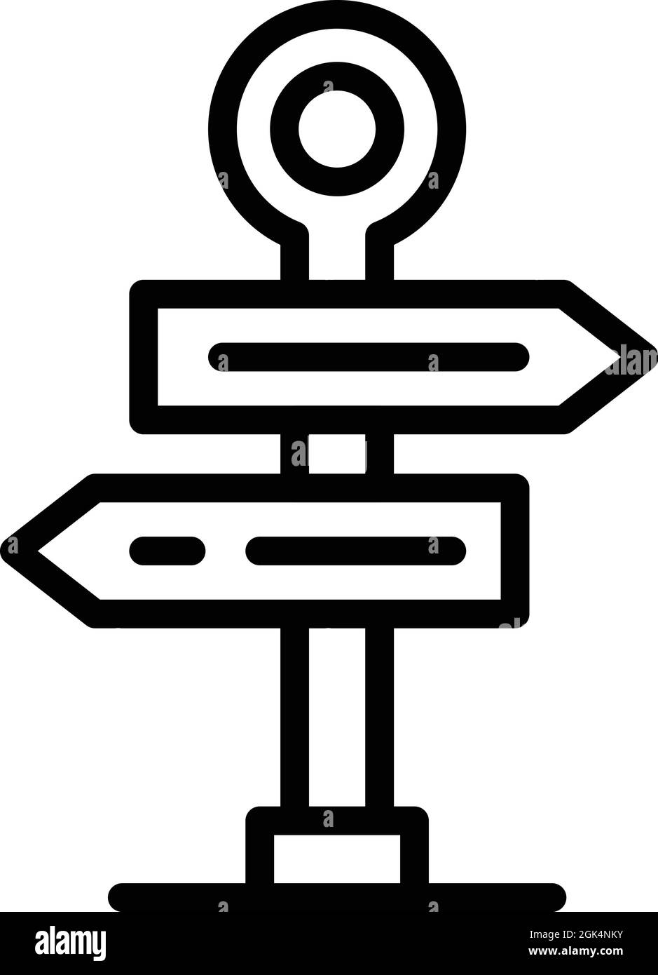 Travel indicator icon outline vector. Road direction. Board arrow Stock ...