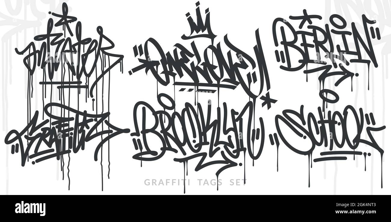 Abstract Hand Written Hip Hop Urban Street Art Graffiti Style Words ...