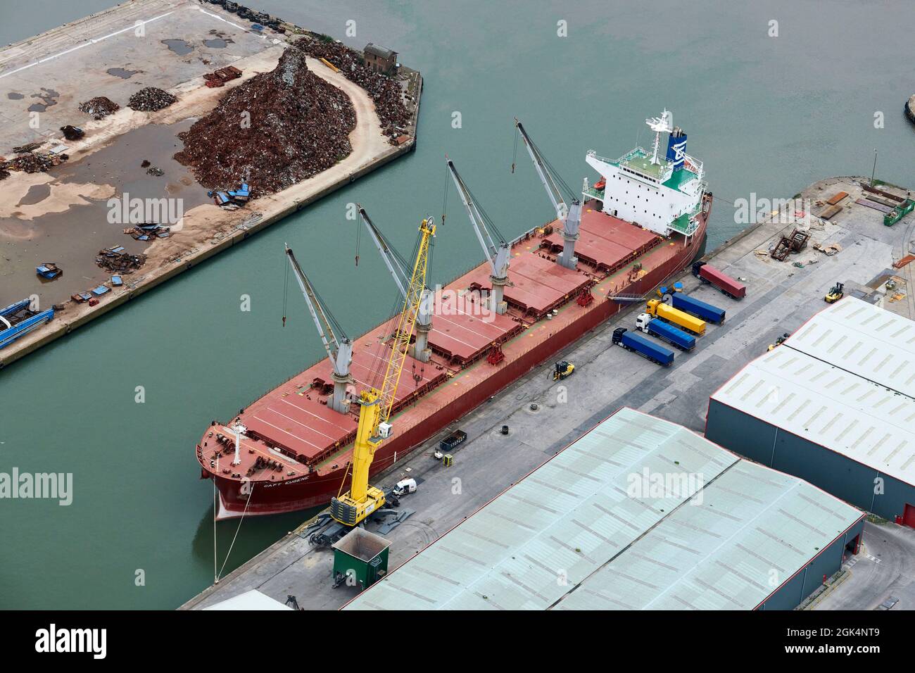 Shipping loading at Seaforth Docks, Port of Liverpool, Merseyside ...