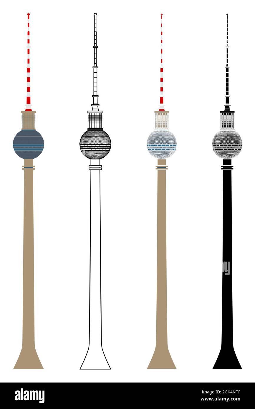 Tv tower in berlin tower Stock Vector Images - Alamy