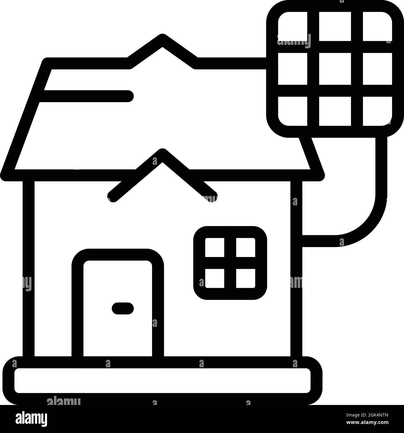 House solar panel icon outline vector. Sun energy. Roof system Stock ...