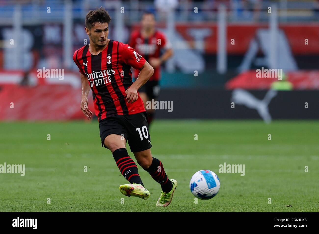 Milan, Italy. 12th Sep, 2021. Brahim Diaz (AC Milan) in action during ...