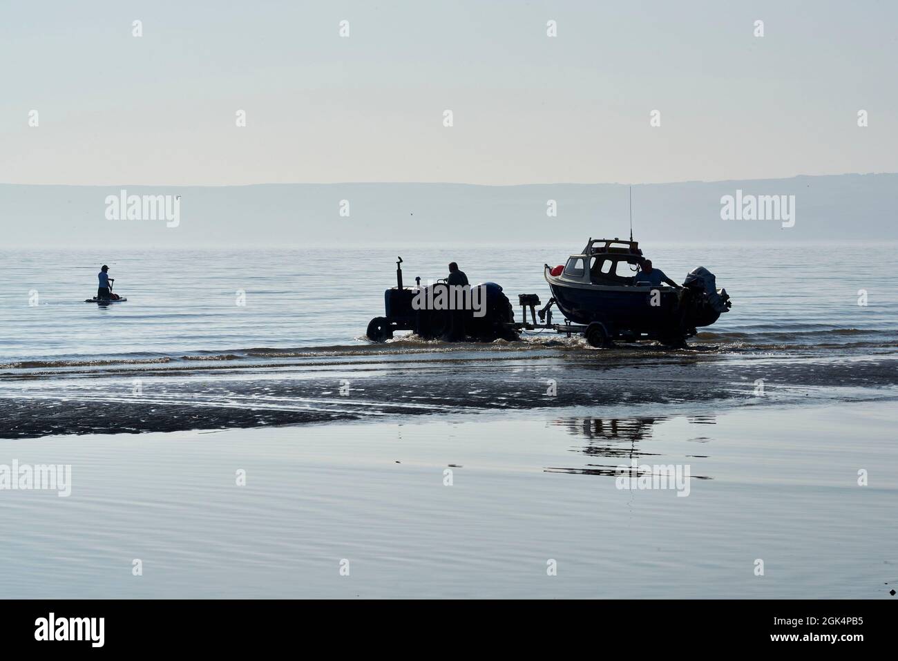Old tractor used for launching fishing boats Fishing boats at Filey ...