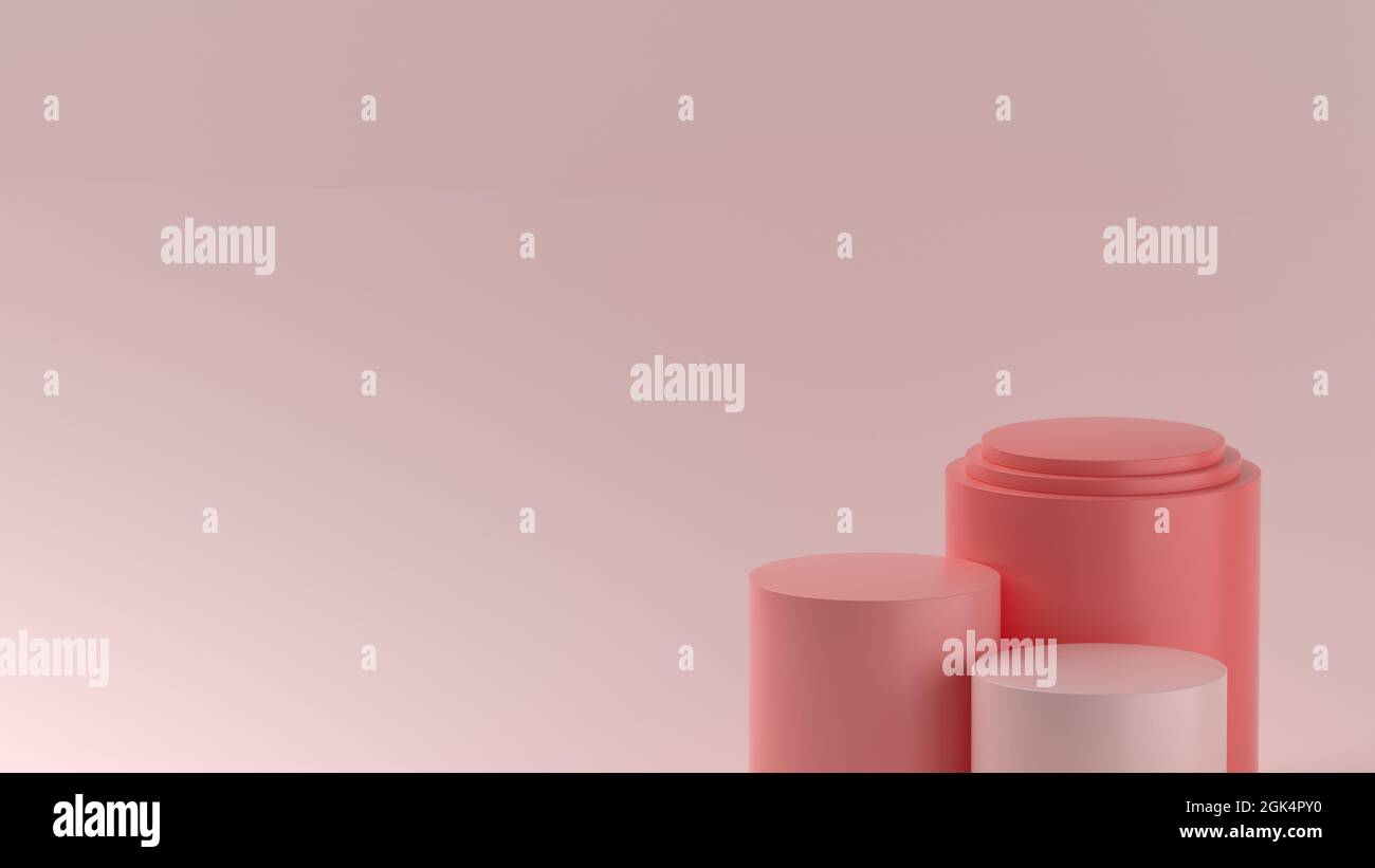 Minimalistic pink shades product stage with soft lighting for product ...