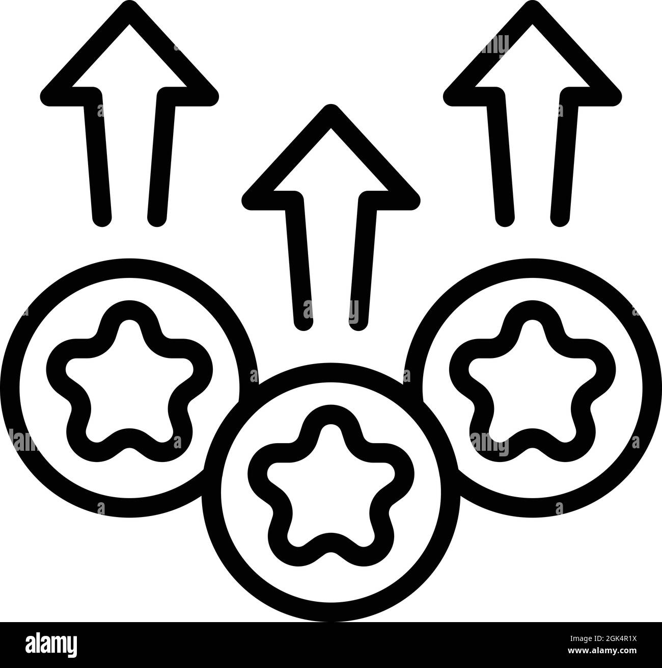 Upgrade rating icon outline vector. Premium level. Satisfaction rate ...