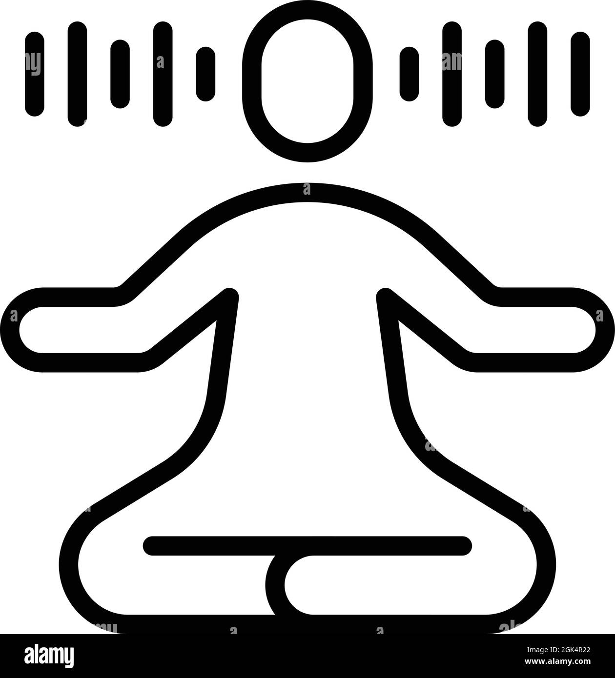 Human meditate icon outline vector. Yoga relax. Healthy mind Stock ...