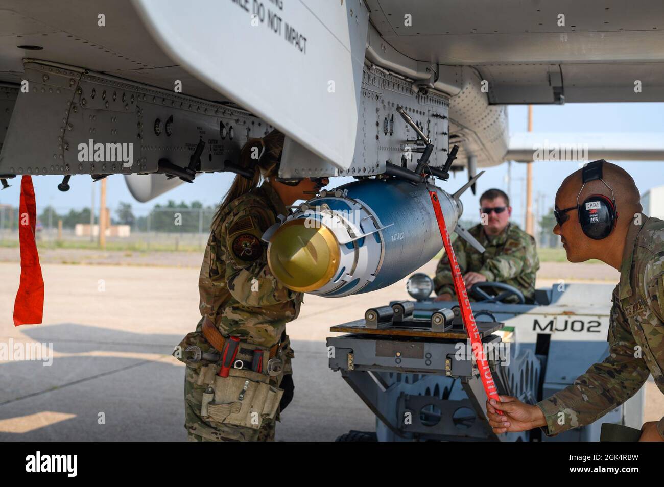 Aircraft armament systems specialists assigned to the 127th Maintenance ...