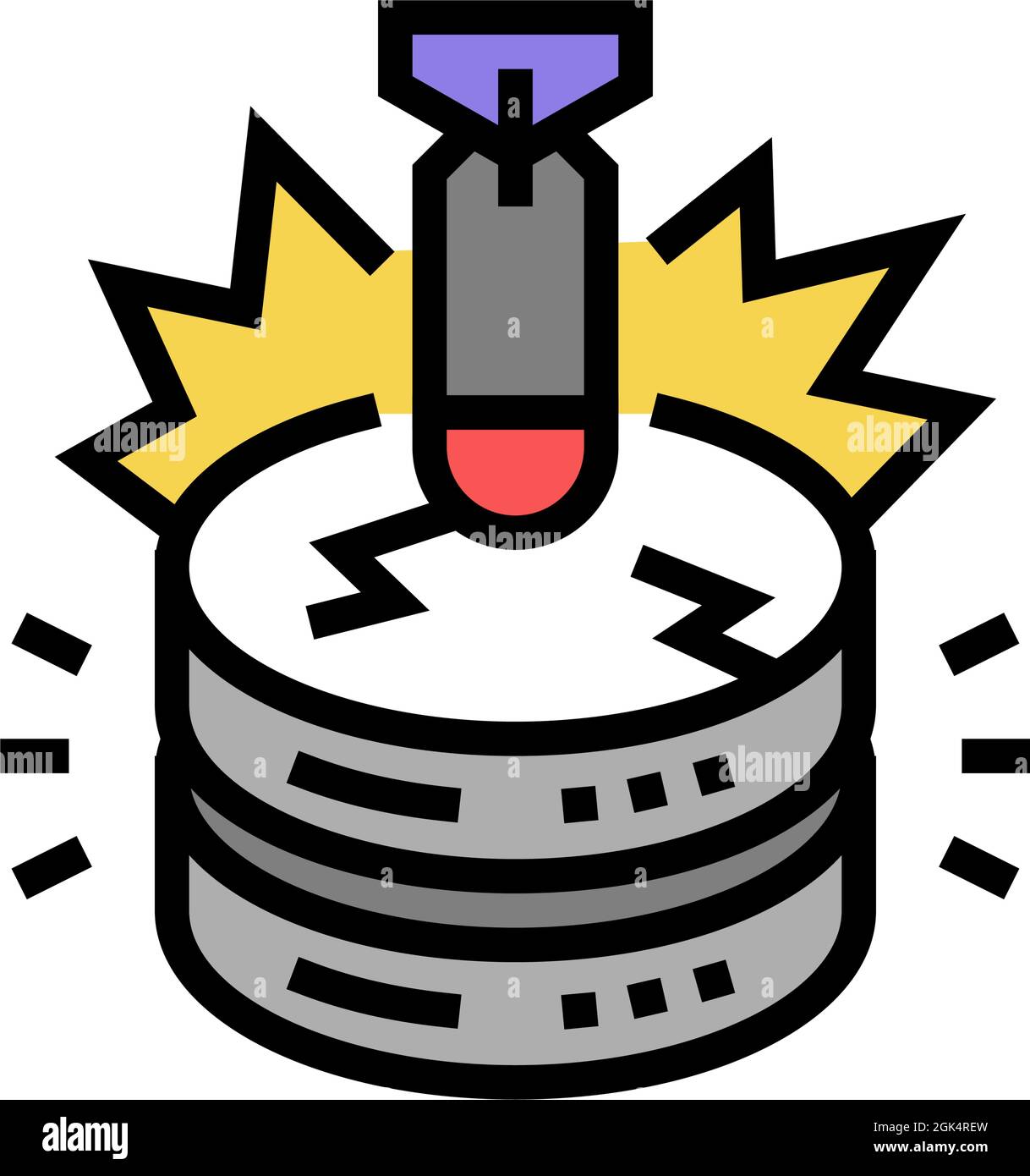 attack database color icon vector illustration Stock Vector Image & Art ...