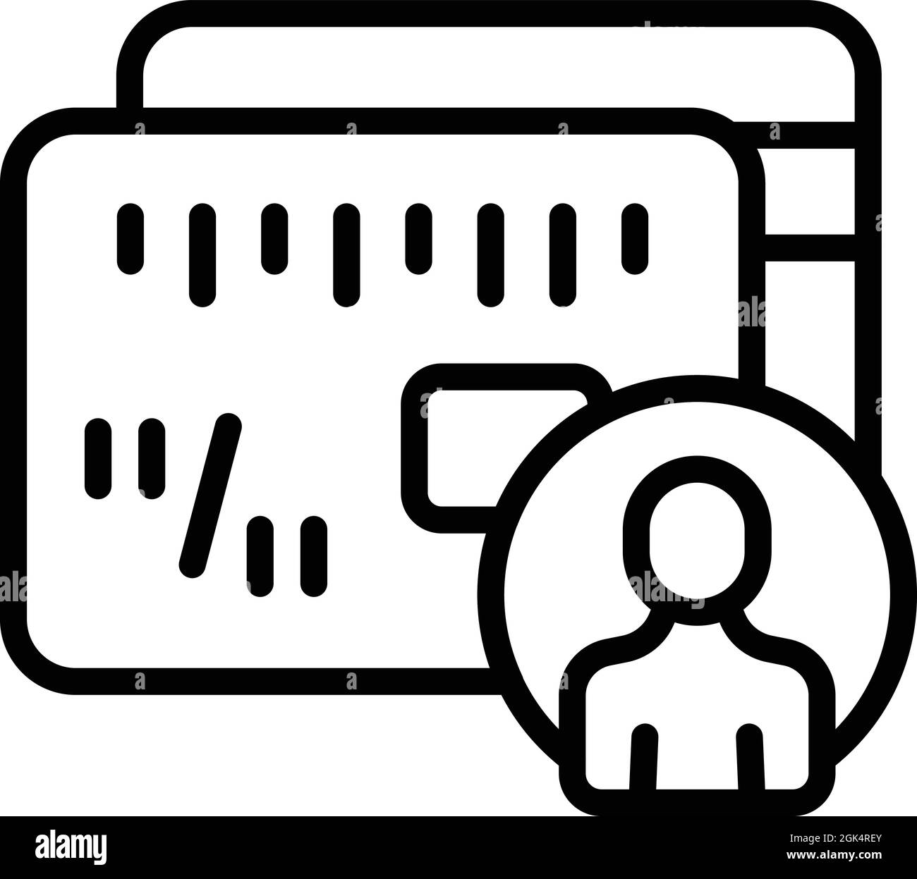 Client card icon outline vector. Customer identity. Personal id Stock ...