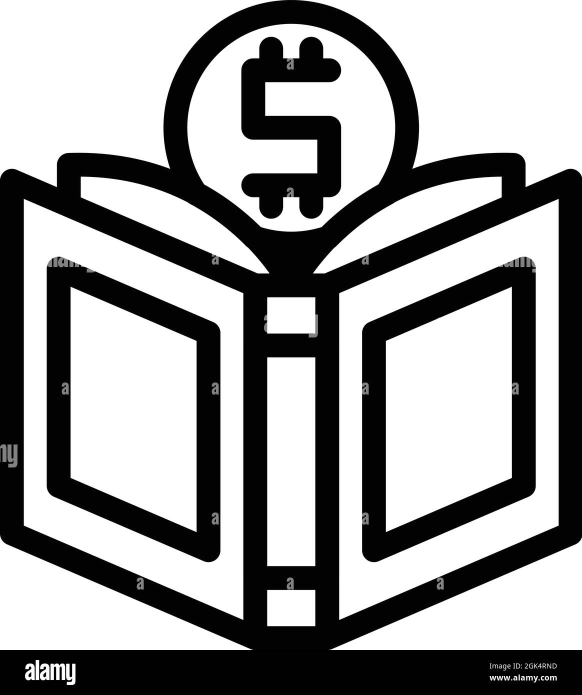 Money book icon outline vector. Student education. School cost Stock ...