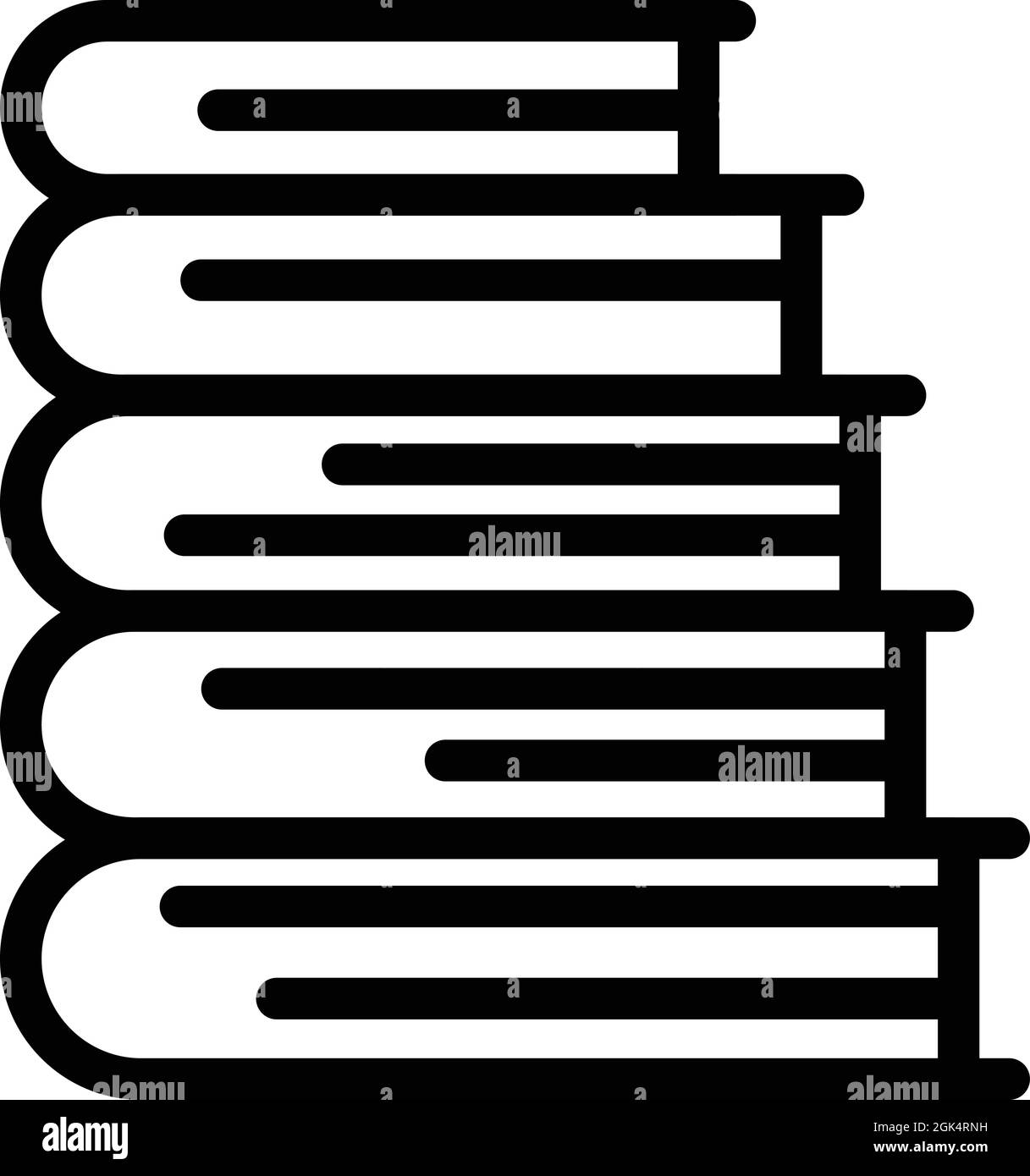 Books stack icon outline vector. Pile textbook. School library Stock ...