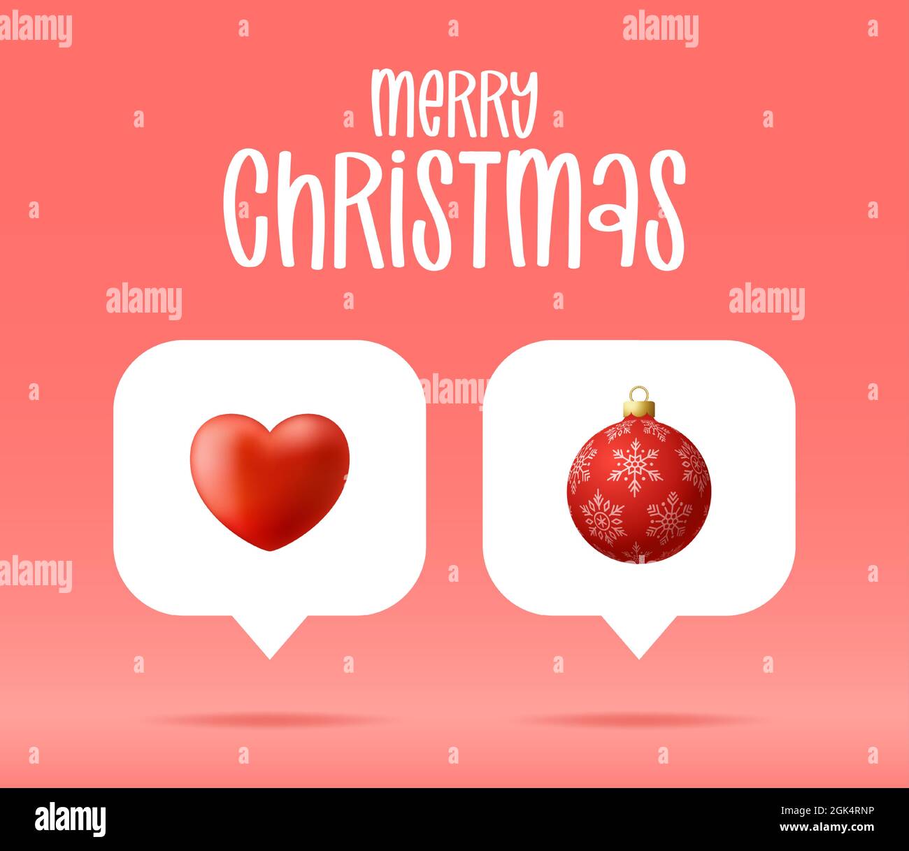 Card or Flyer christmas realistic ball on Like counter, comment ...