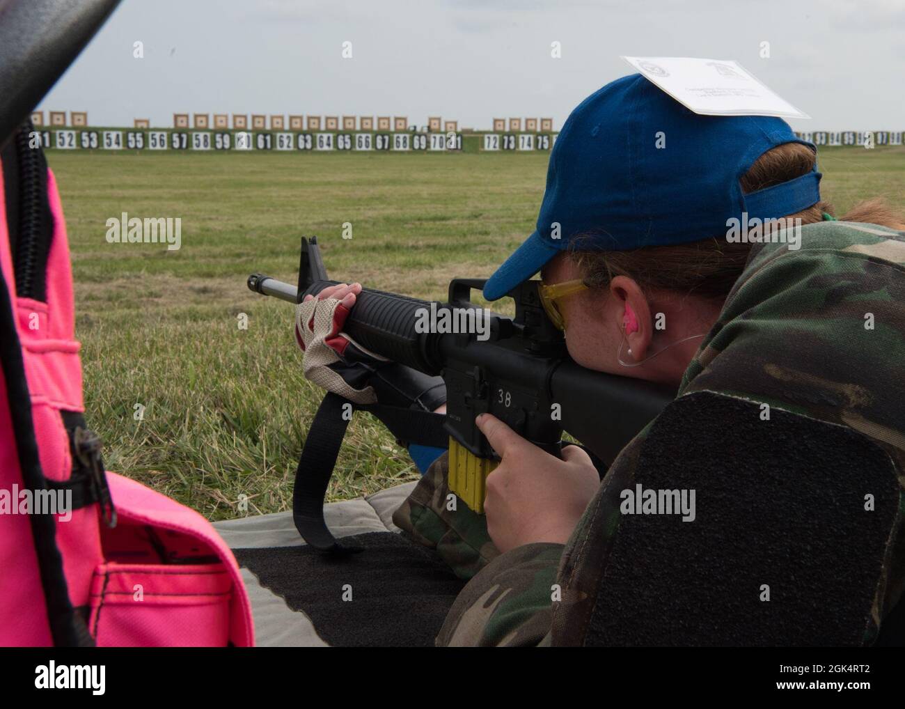 Emma Radford, a Small Arms Firing School student fires an M16A2 during ...
