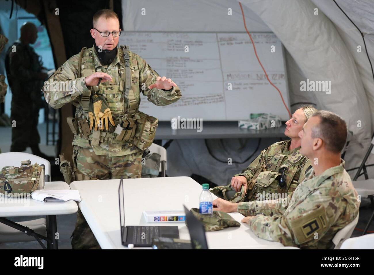 U.S. Army Maj. Matthew Fronek, a support operations officer assigned to ...