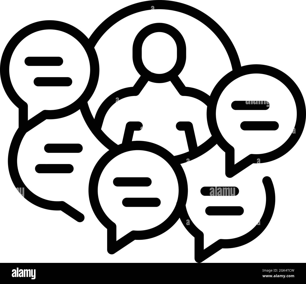 Customer chat icon outline vector. Call support. Help service Stock ...