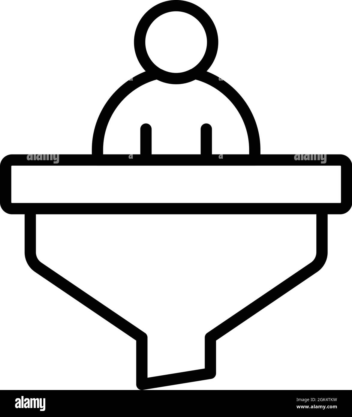 Customer funnel icon outline vector. Lead conversion. Market filter ...