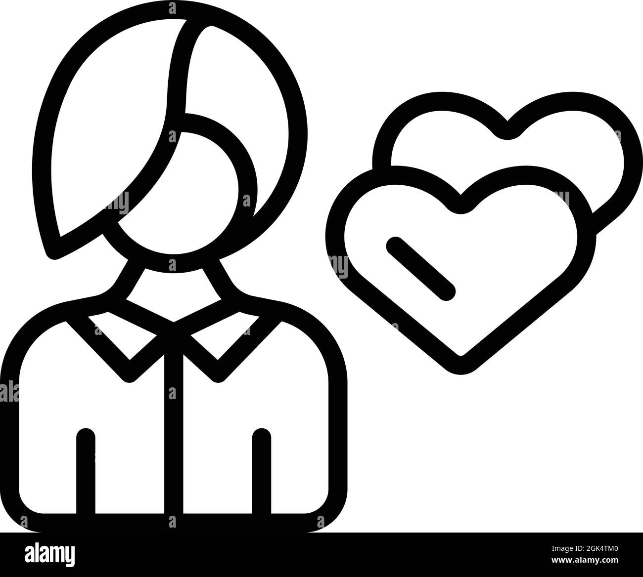 Customer love icon outline vector. Client heart. People support Stock ...