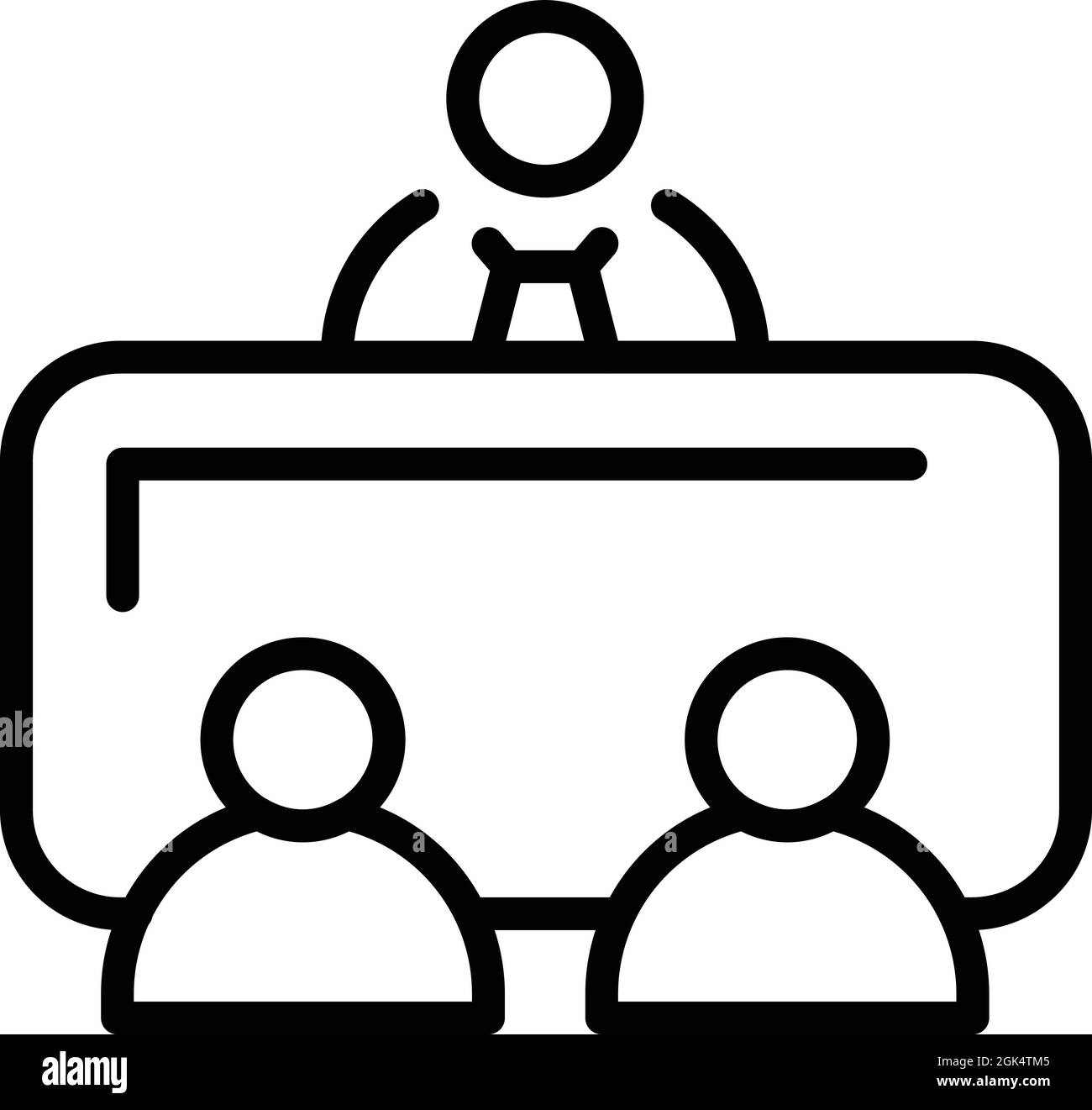 Customer trust icon outline vector. People service. Client negotiation ...