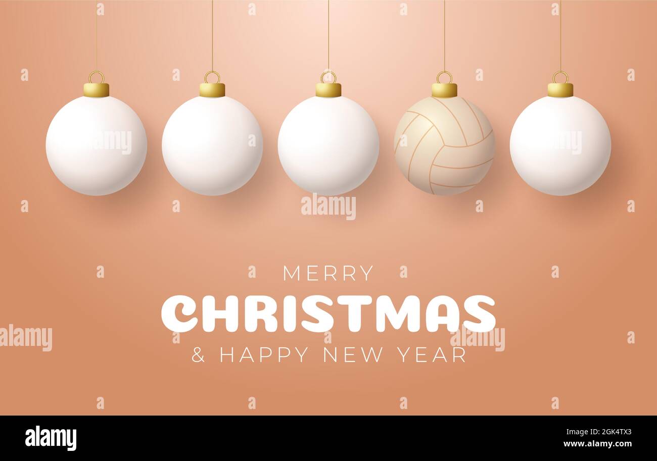 volleyball Merry Christmas and Happy New Year Sport greeting card ...