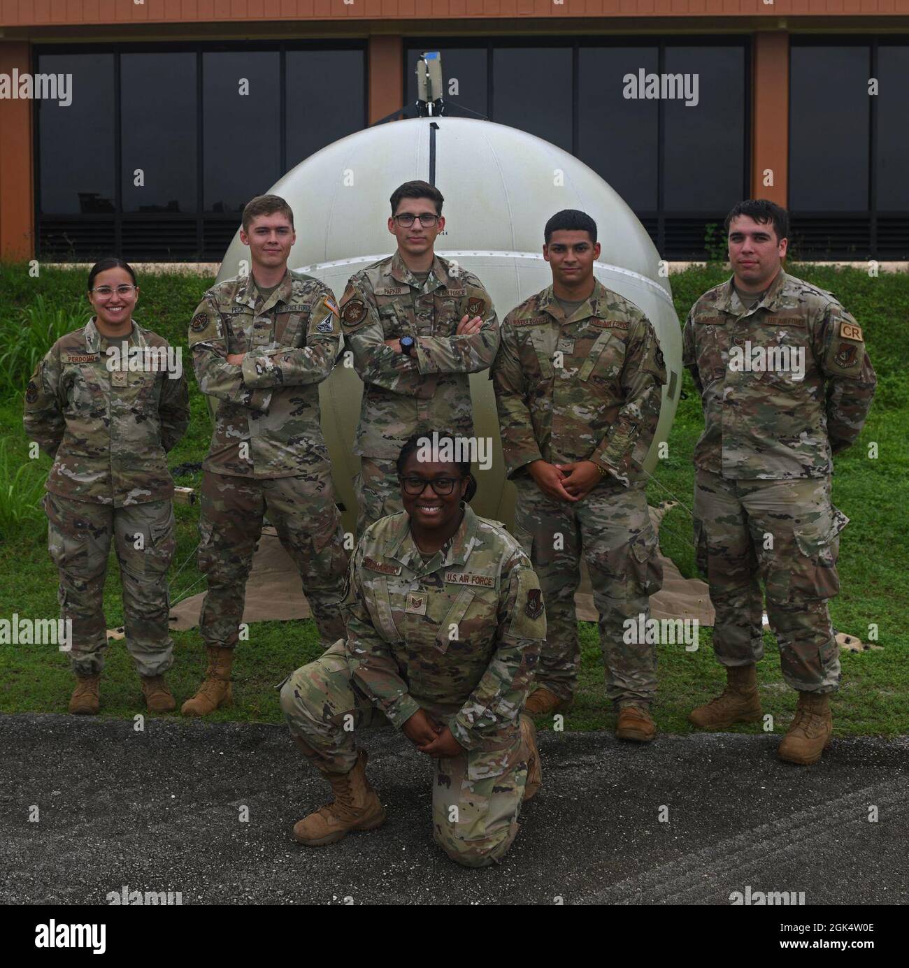 A joint team of U.S. Air Force Airmen and a U.S. Space Force Guardian ...