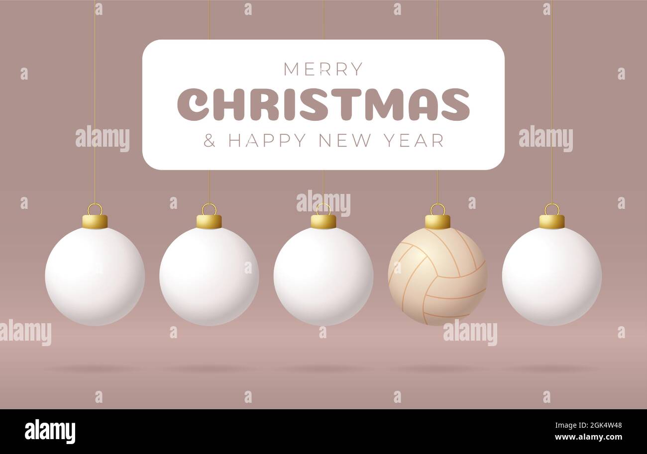 volleyball Merry Christmas and Happy New Year Sport greeting card ...