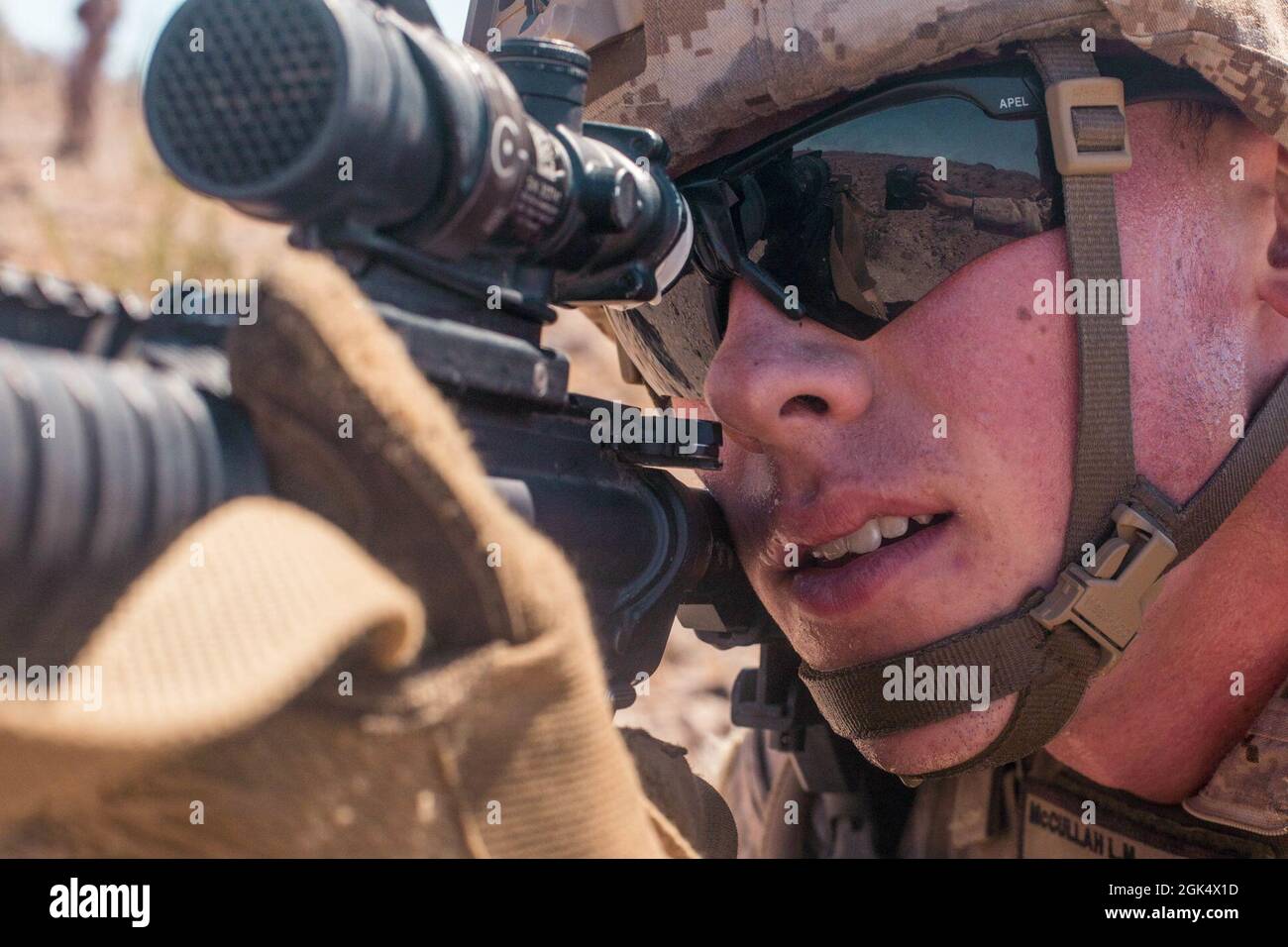 A U.S. Marine with Delta Company, 4th Light Armored Reconnaissance ...