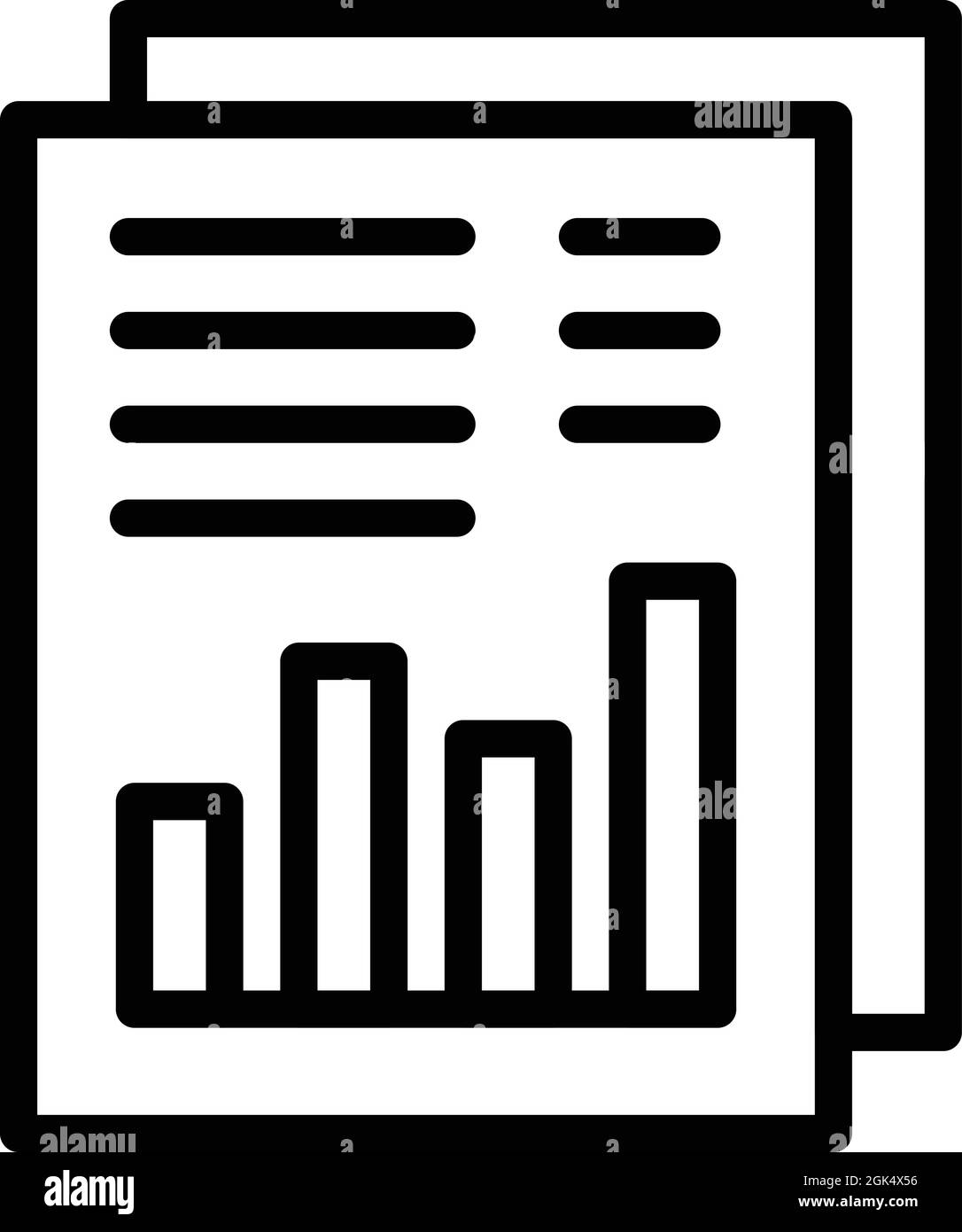 Reporting document icon outline vector. Business report. Annual ...